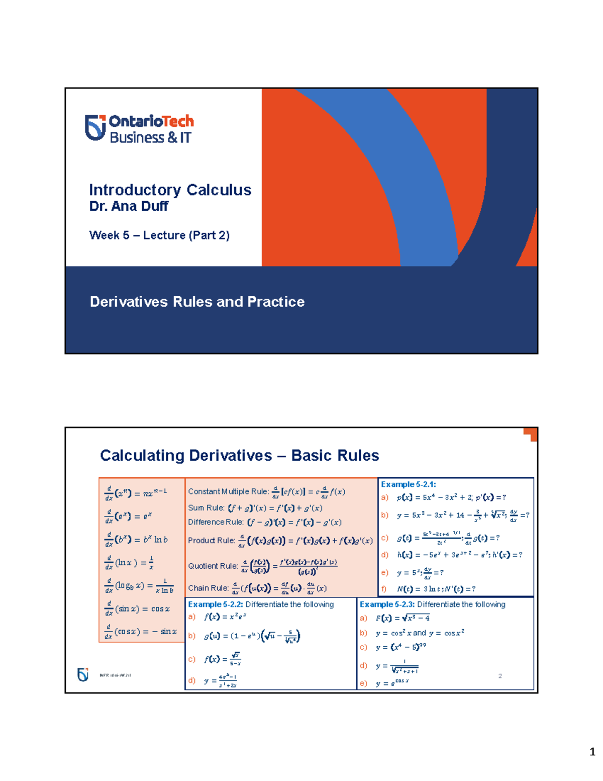 Week 5 Lecture - part 2 - 1 Derivatives Rules and Practice Introductory ...