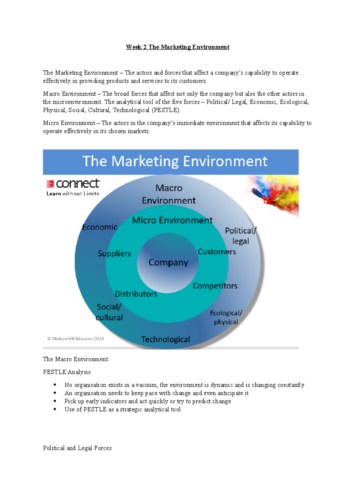 The Marketing Environment - Macro Environment – The broad forces that ...