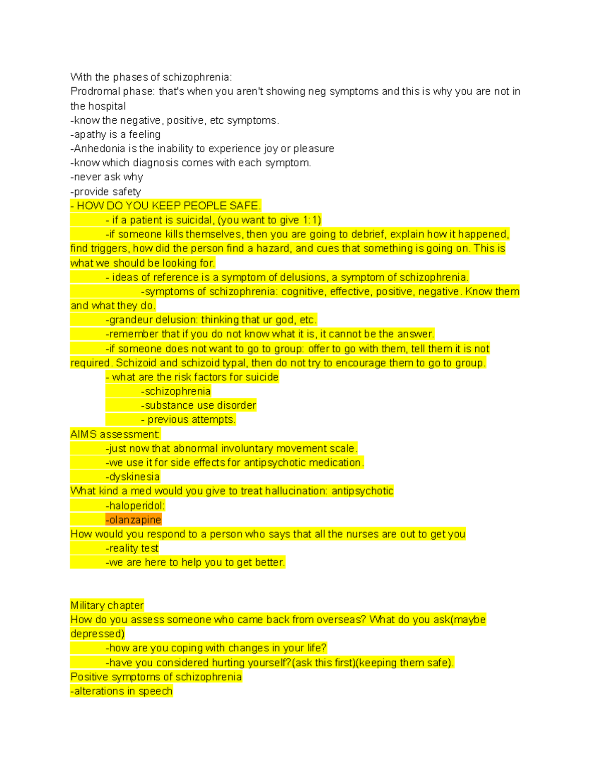 Psych exam 2 review - Google Docs - With the phases of schizophrenia ...