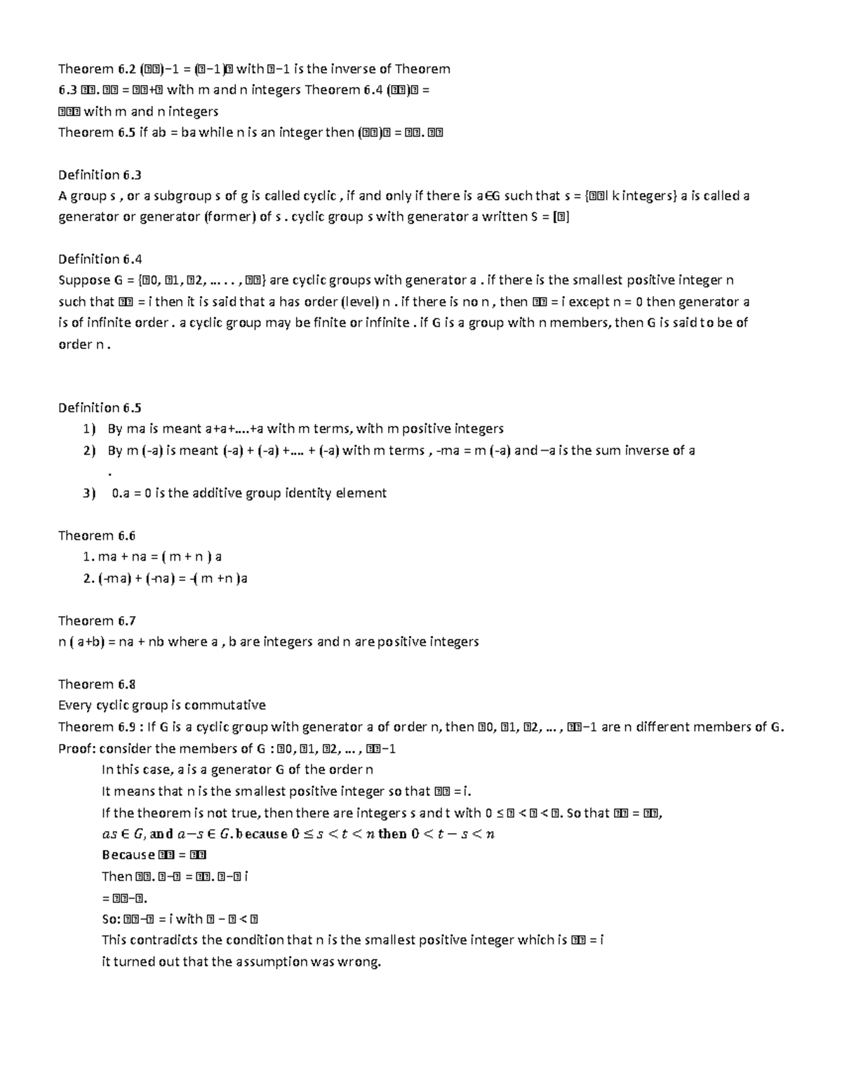 Notes Algebra 1 - Unit-13 - Theorem 6 (฀฀)−1 = (฀−1)฀ with ฀−1 is the ...