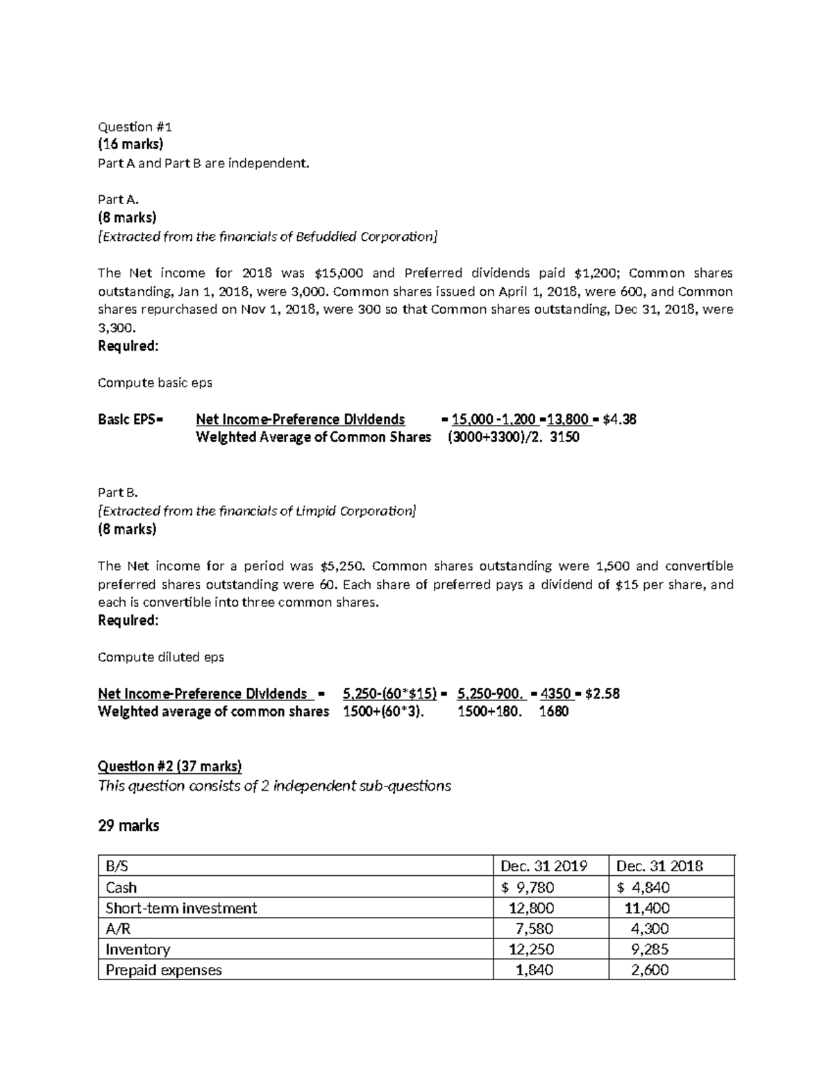 3343 Assignment 2 F2022 - Question (16 marks) Part A and Part B are independent. Part A. (8 ...