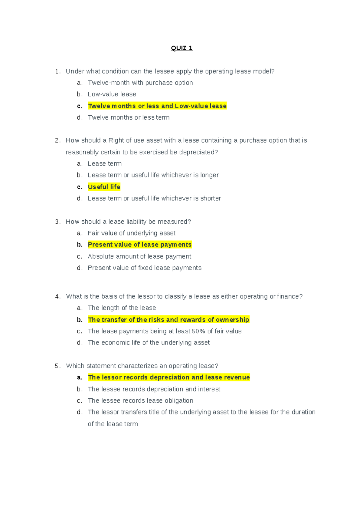 Theories and such - QUIZ 1 Under what condition can the lessee apply ...