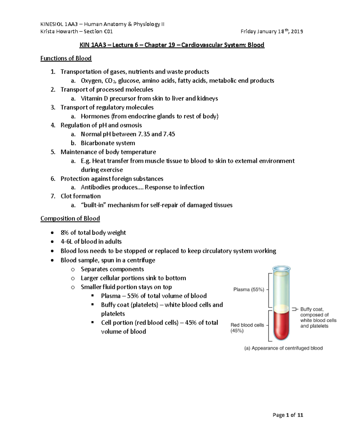 KIN 1AA3 - Online Lecture 6 - Krista Howarth – Section C01 Friday ...