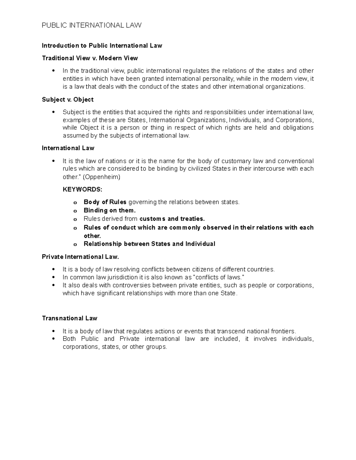 Introduction to Public International Law - Introduction to Public ...