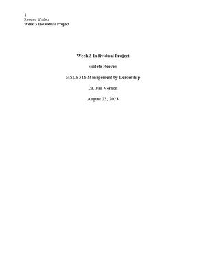 516 Week 1 Key Assignment - Reeves, Violeta Week 1 Key Assignment Week 1 Key Assignment Violeta ...
