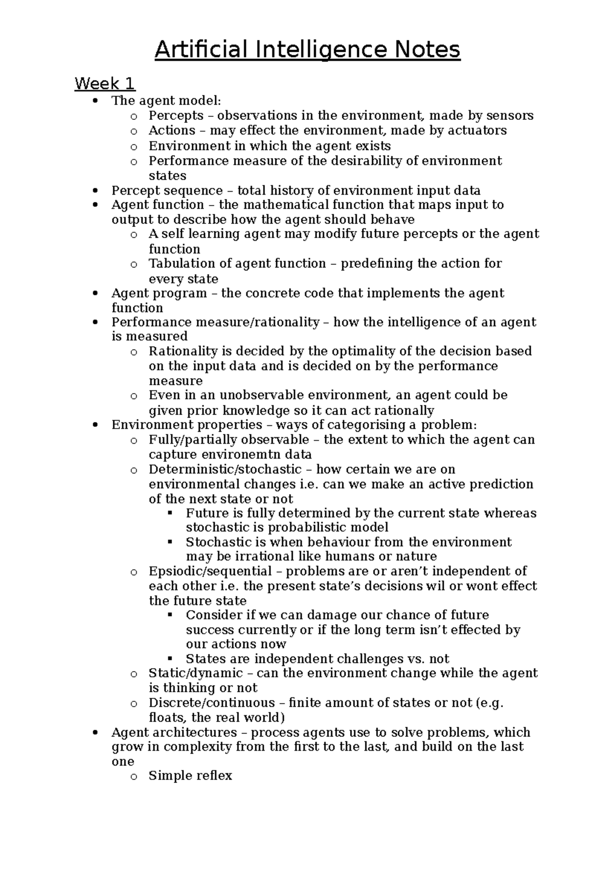 Aritifical Intelligence Notes - Artificial Intelligence Notes Week 1 ...