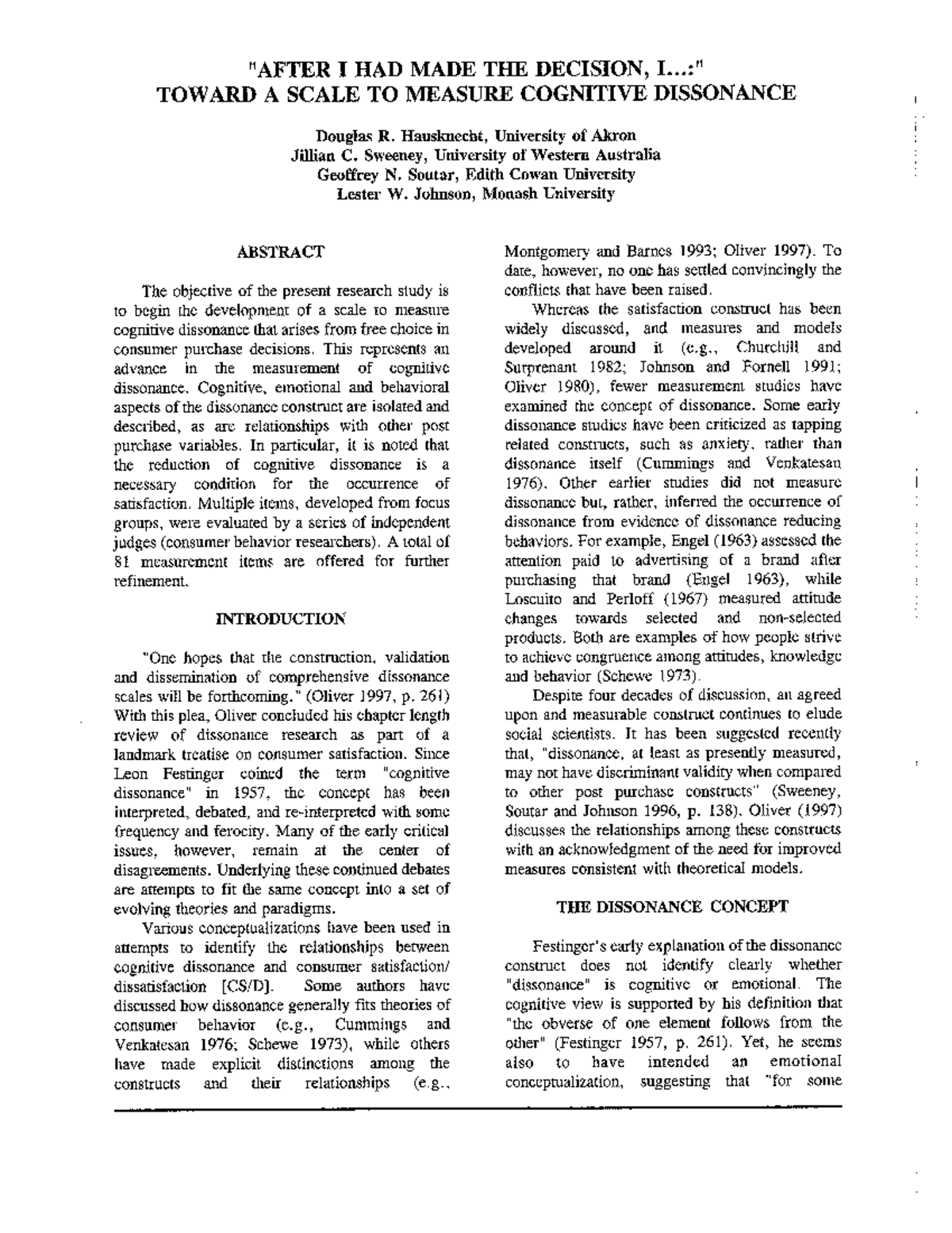 12+Hausknecht+et+al+1998 - I HAD MADE THE DECISION, TOWARD A SCALE TO ...