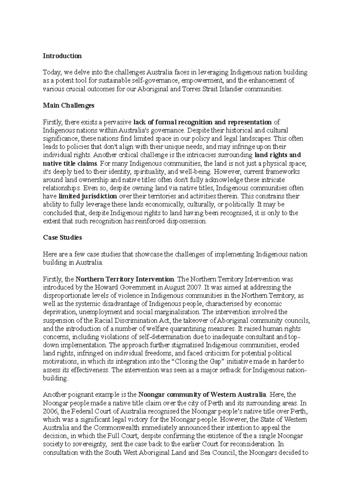 IPL Speech - Introduction Today, we delve into the challenges Australia ...