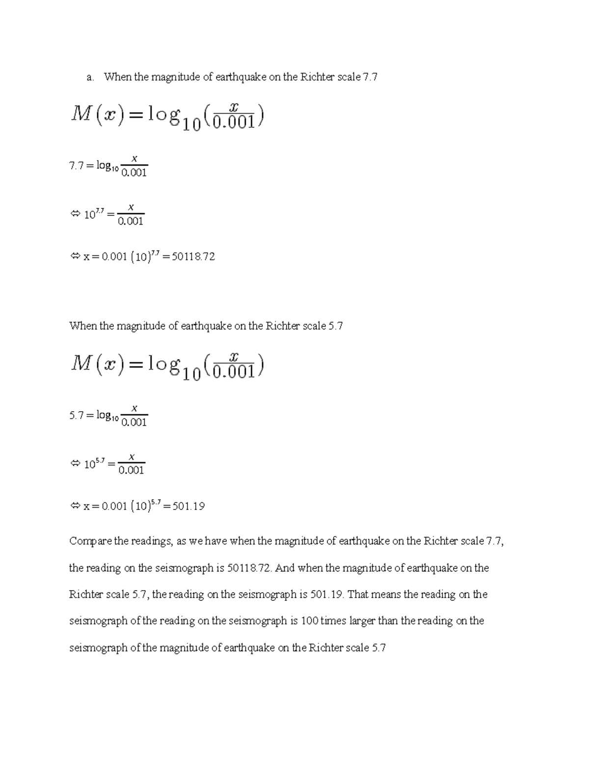 College Algebra - Discussion Forum Unit 5 - a. When the magnitude of ...
