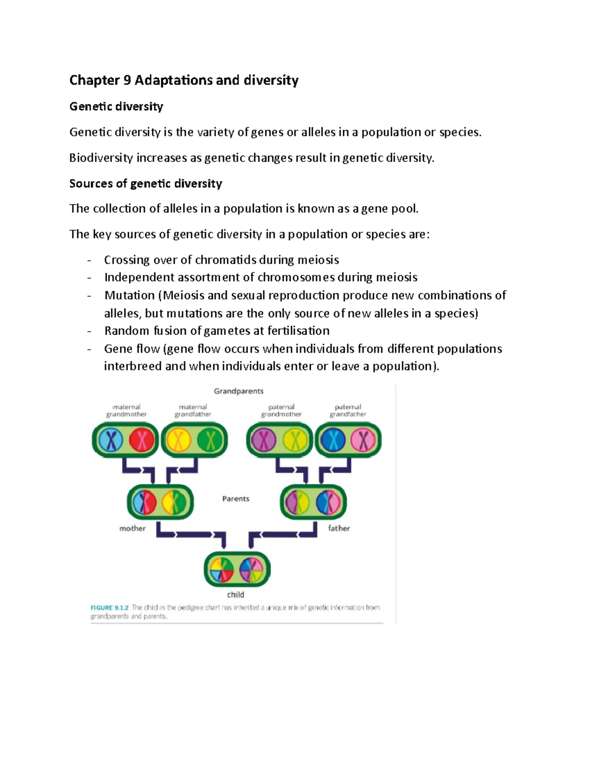 Chapter 9 Adaptations and diversity 2022 - Chapter 9 Adaptations and ...