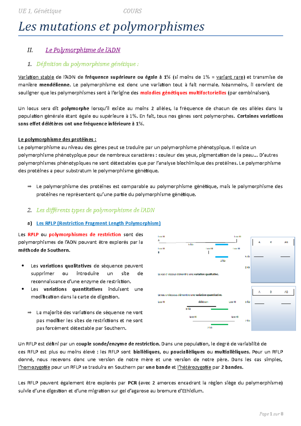 C6 - Polymorphismes de l'ADN et génétique des populations - Les ...