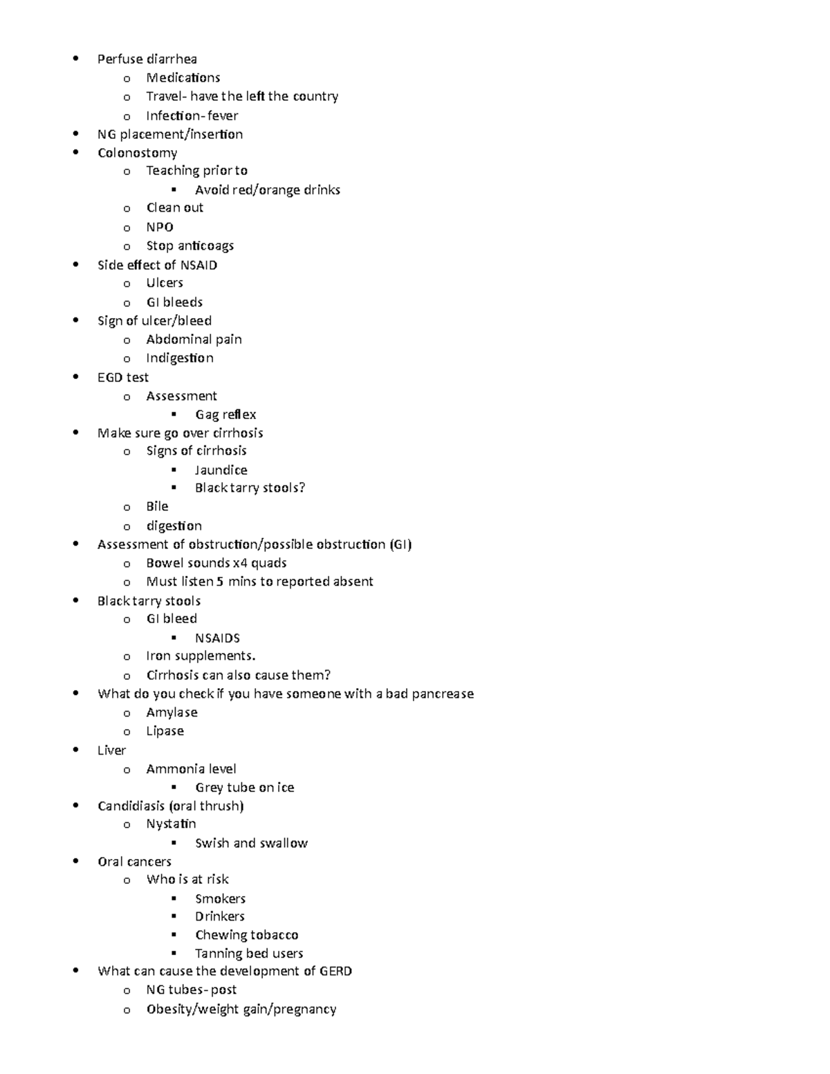 Billies GI GU review - Copy - Perfuse diarrhea o Medications o Travel ...