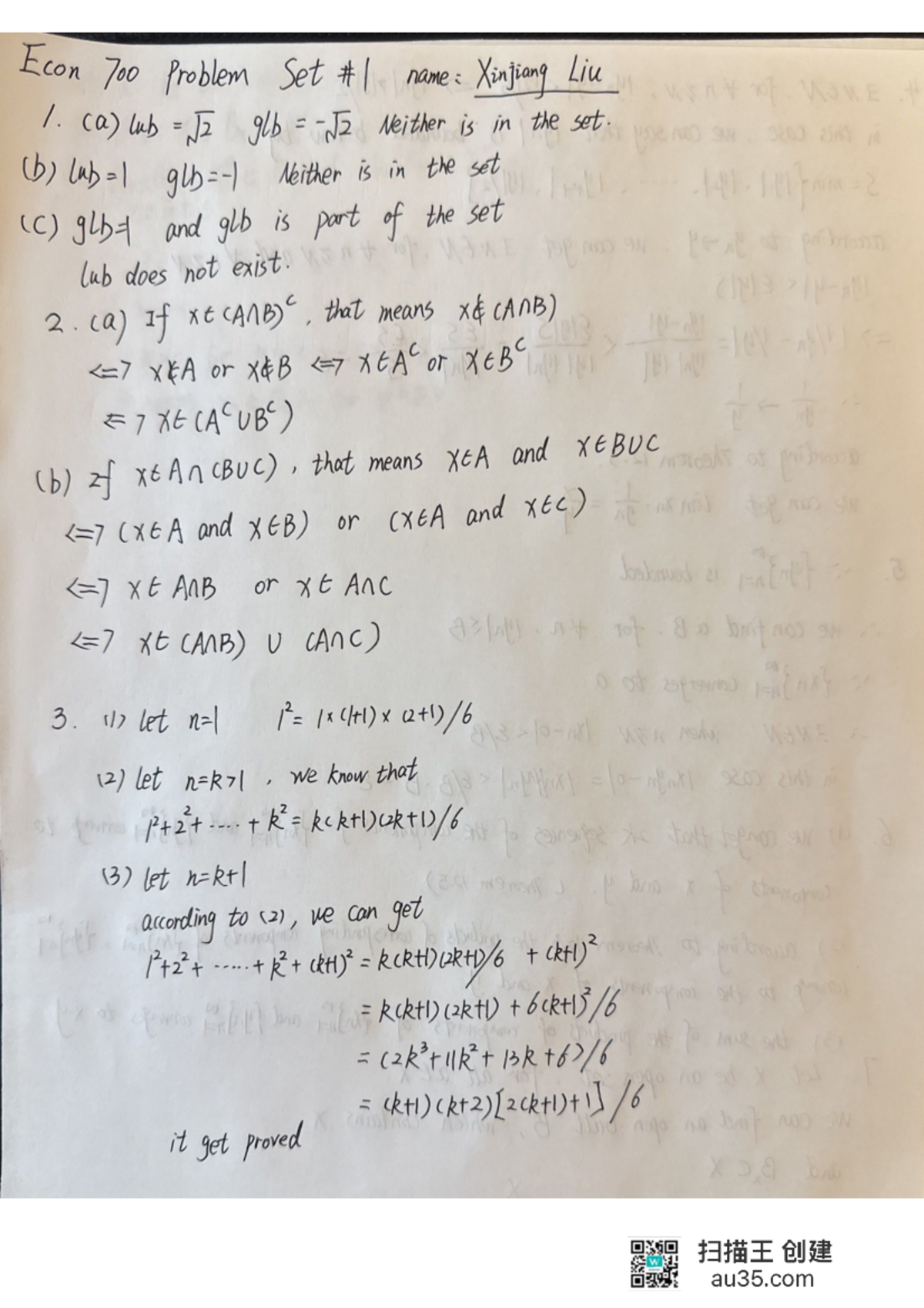 Econ 700 set 1 - hard - Studocu