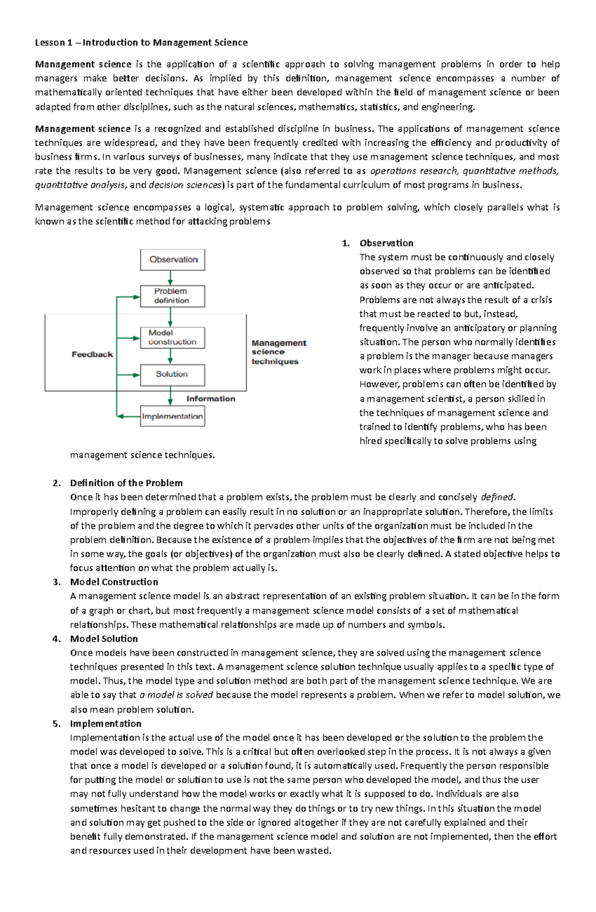 MS Hand Out 01 - Lecture notes 1 - Lesson 1 – Introduction to ...