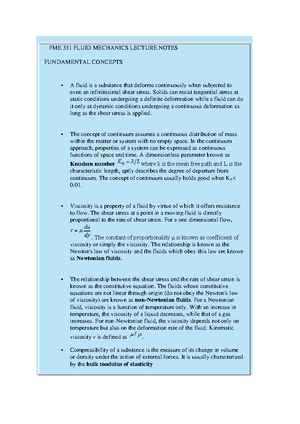 Chapter 4 - random notes - Fluid Mechanics 1 - UoN - Studocu