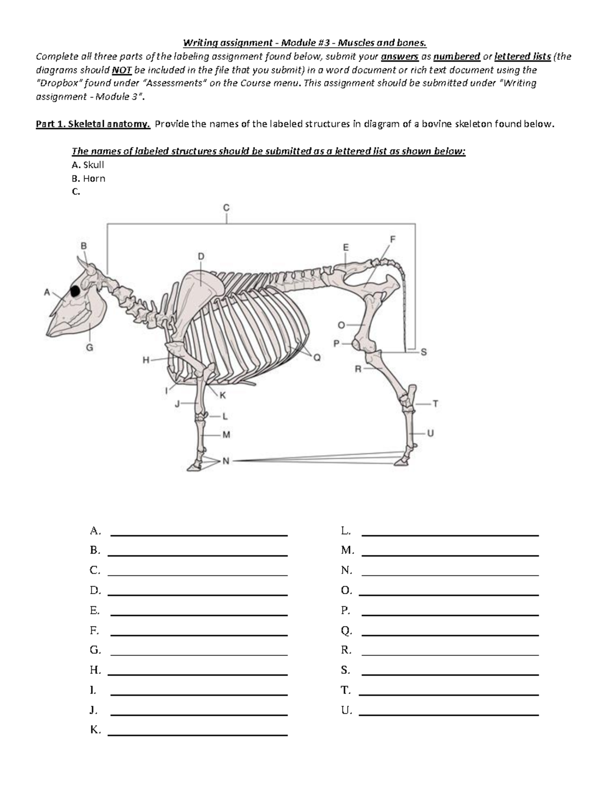 Writing assignment 3 - Complete all three parts of the labeling ...