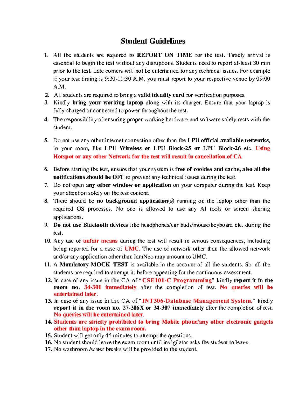 Student Guidelines 6th April - Student Guidelines All the students are ...