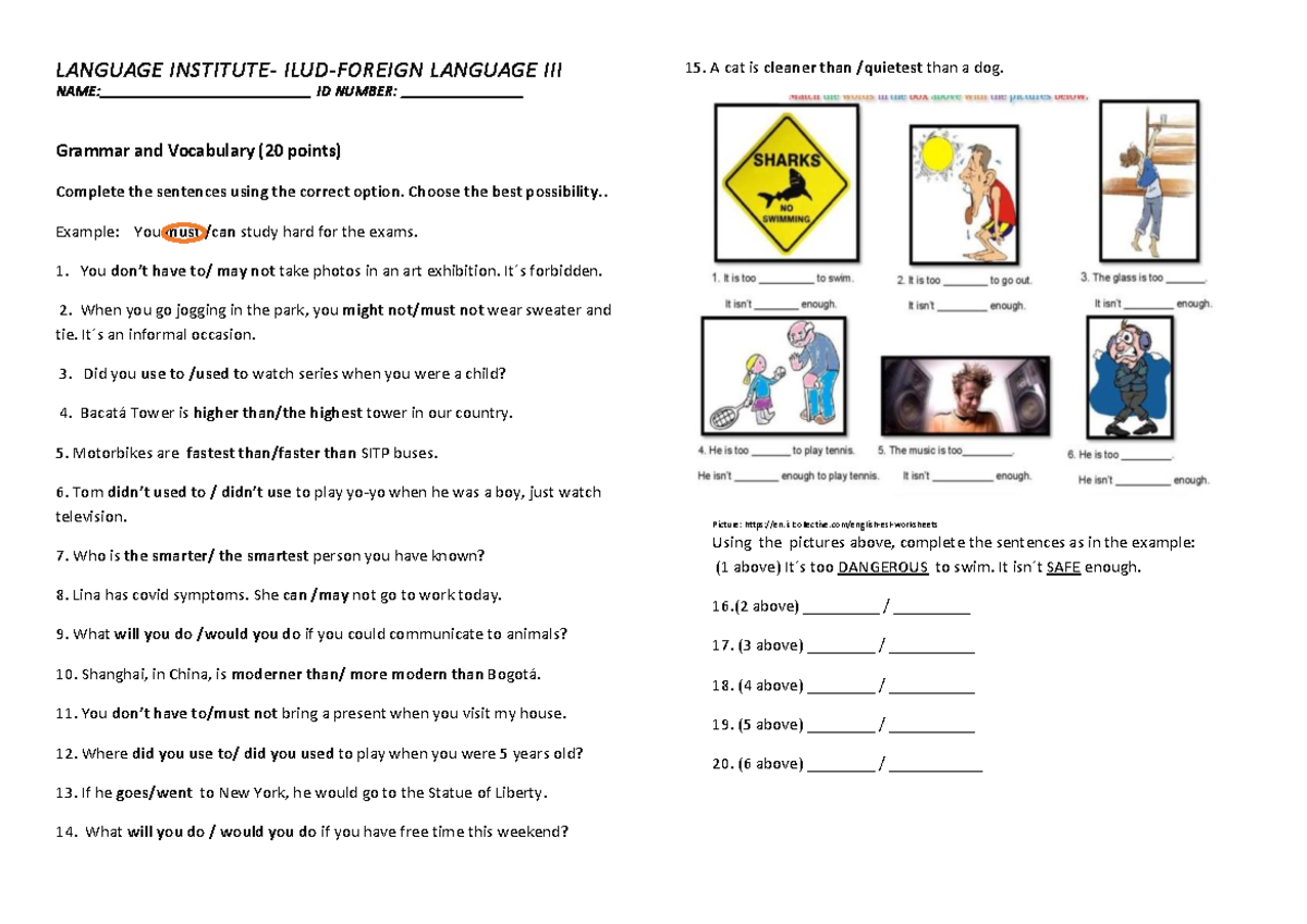 Mid Ex -L3-2023-III-263 - LANGUAGE INSTITUTE- ILUD-FOREIGN LANGUAGE III ...