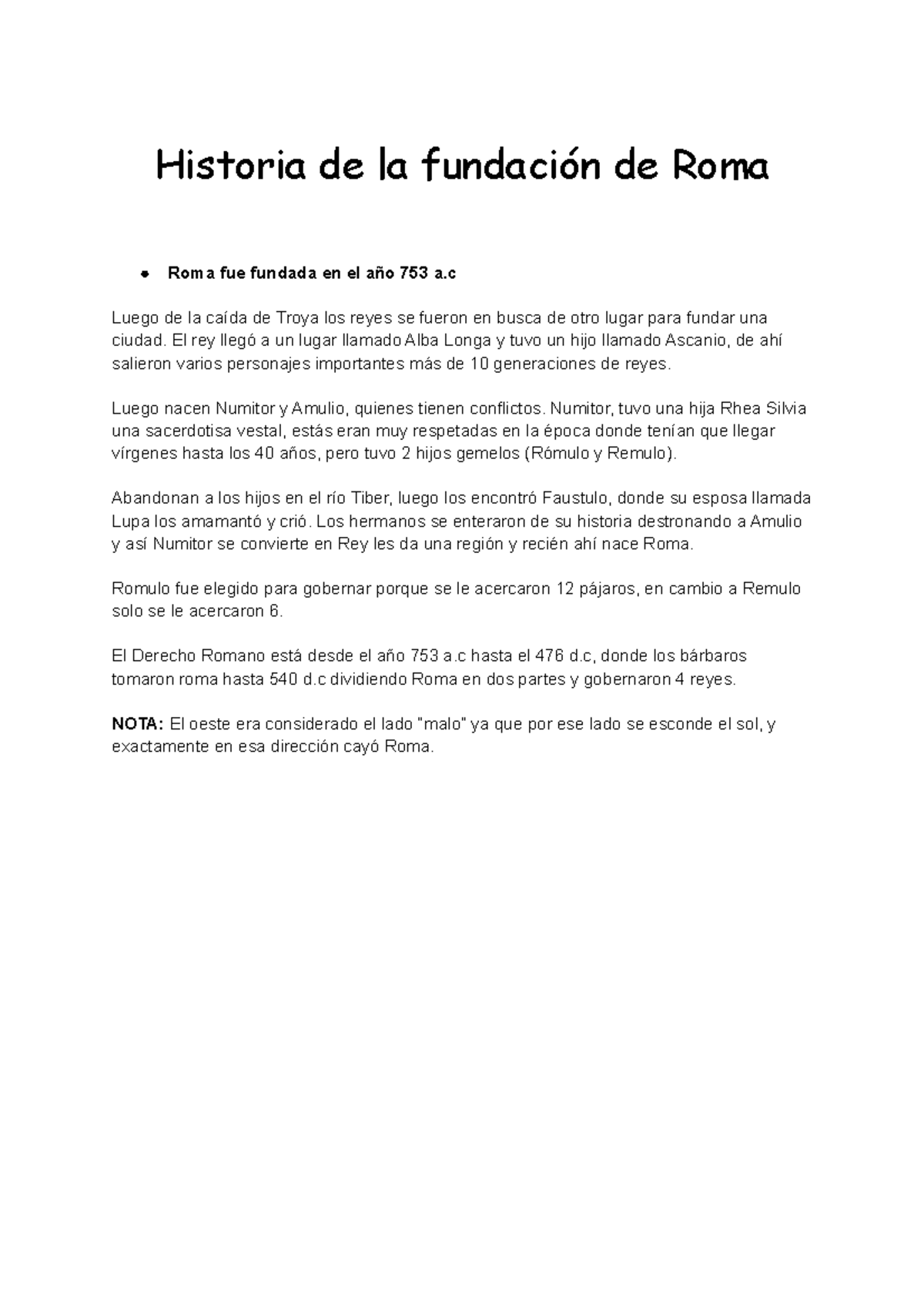 Historia de la fundación de Roma - Historia de la fundación de Roma ...