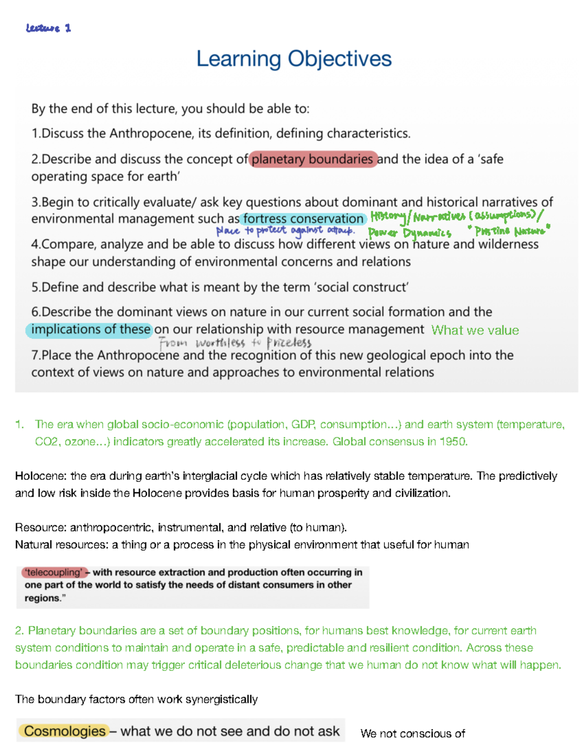 Midterm 1 Review - The era when global socio-economic (population, GDP ...