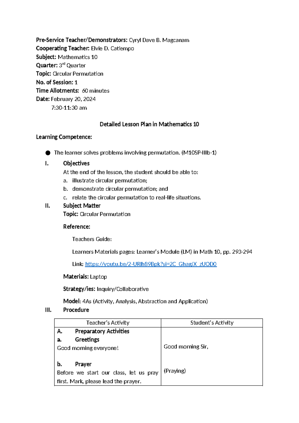 4As 3D final (circular permutation) - Pre-Service Teacher/Demonstrators ...