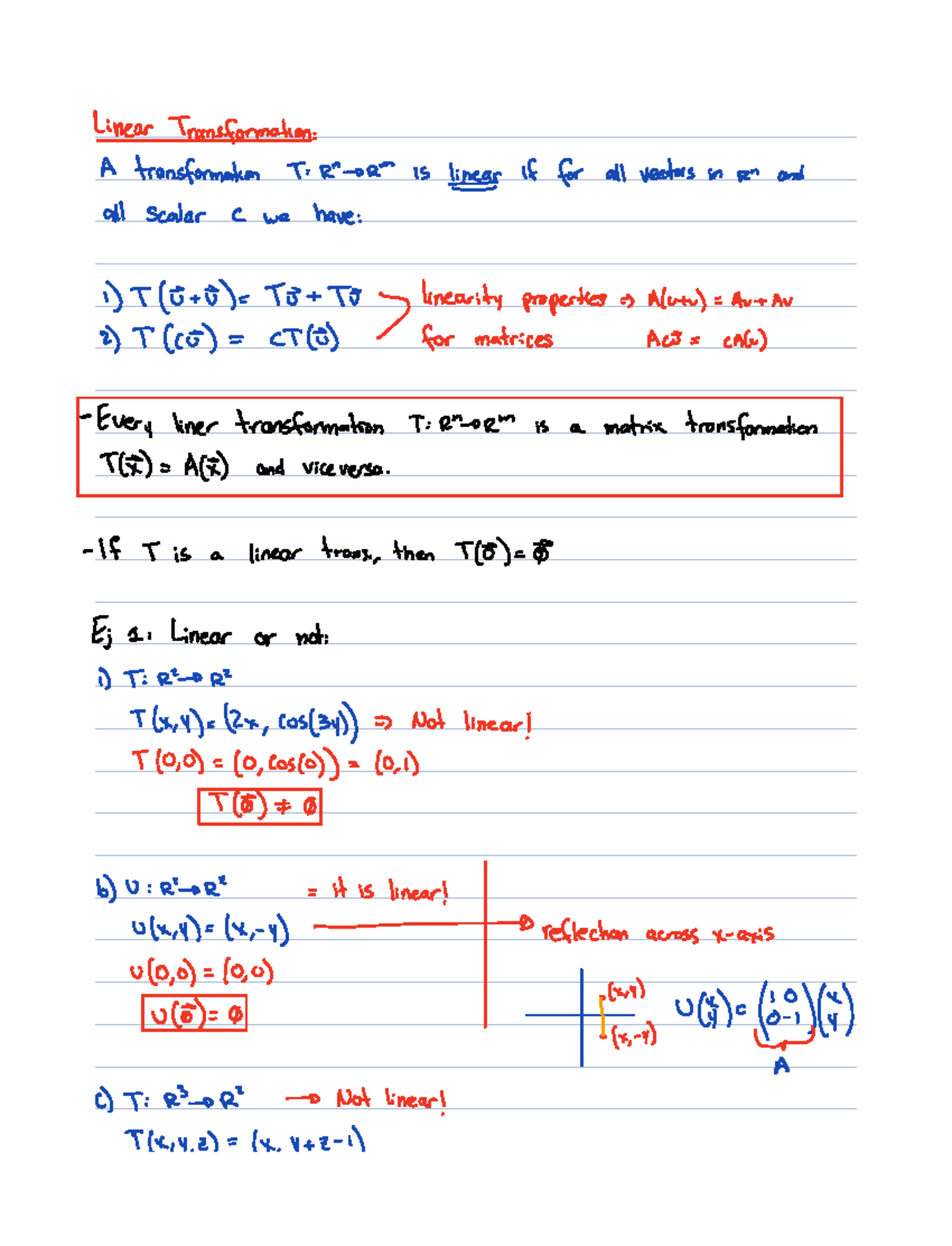 3.3 Linear Transformation - Linear Transformation A transformation T R ...