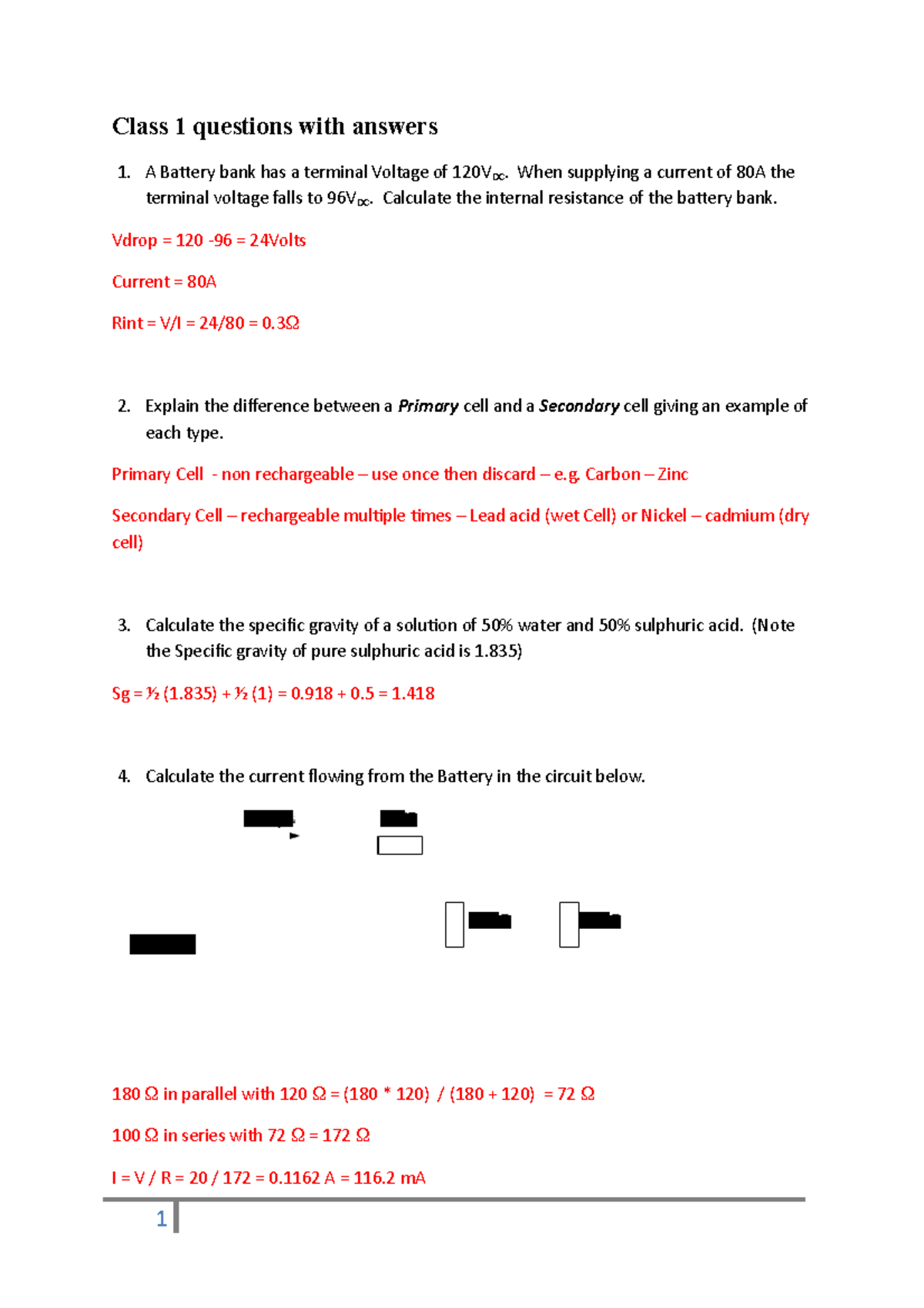 Class 1 questions with answers - Class 1 questions with answers A ...
