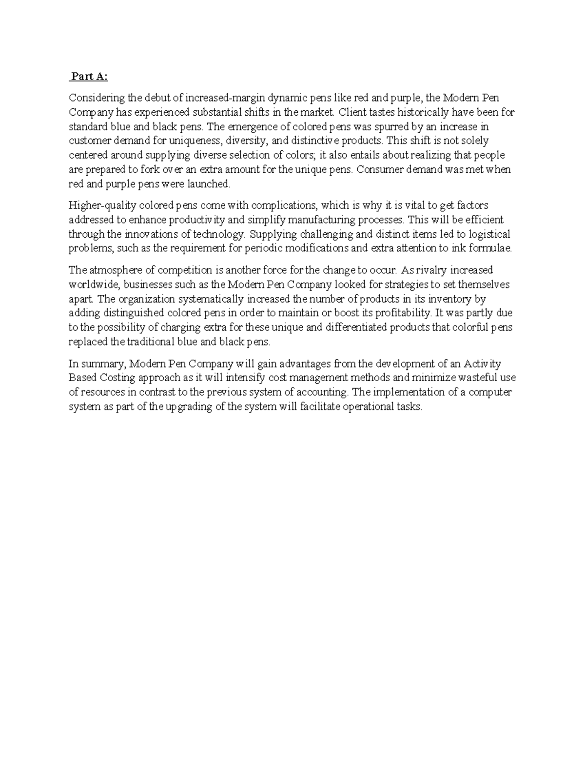 Part A and ESummary - Considering the debut of increased-margin dynamic ...