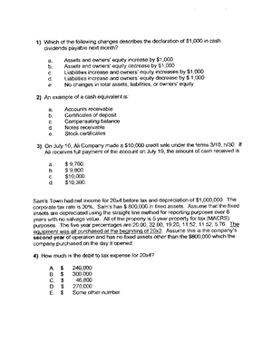 Practice problems -accounting 101 (acct101) - Problem #1 The following ...