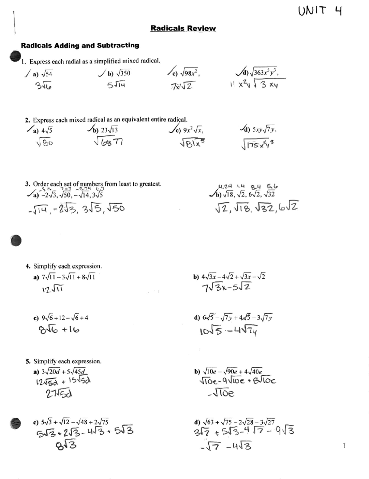 Grade 11 Math Radicals - notes - Studocu