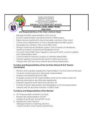 Brigada Eskwela Working Committees Roles 2019-2020 - Republic of the ...