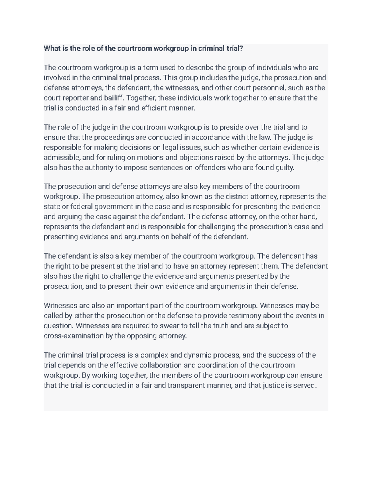 Courtroom Workgroup - What is the role of the courtroom workgroup in ...