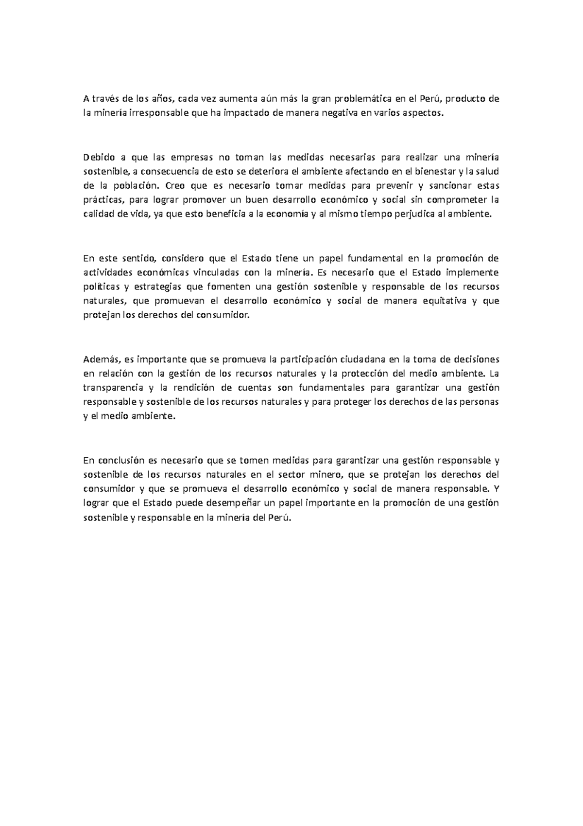 Texto de dpsc mineria proyecto - A través de los años, cada vez aumenta aún más la gran ...