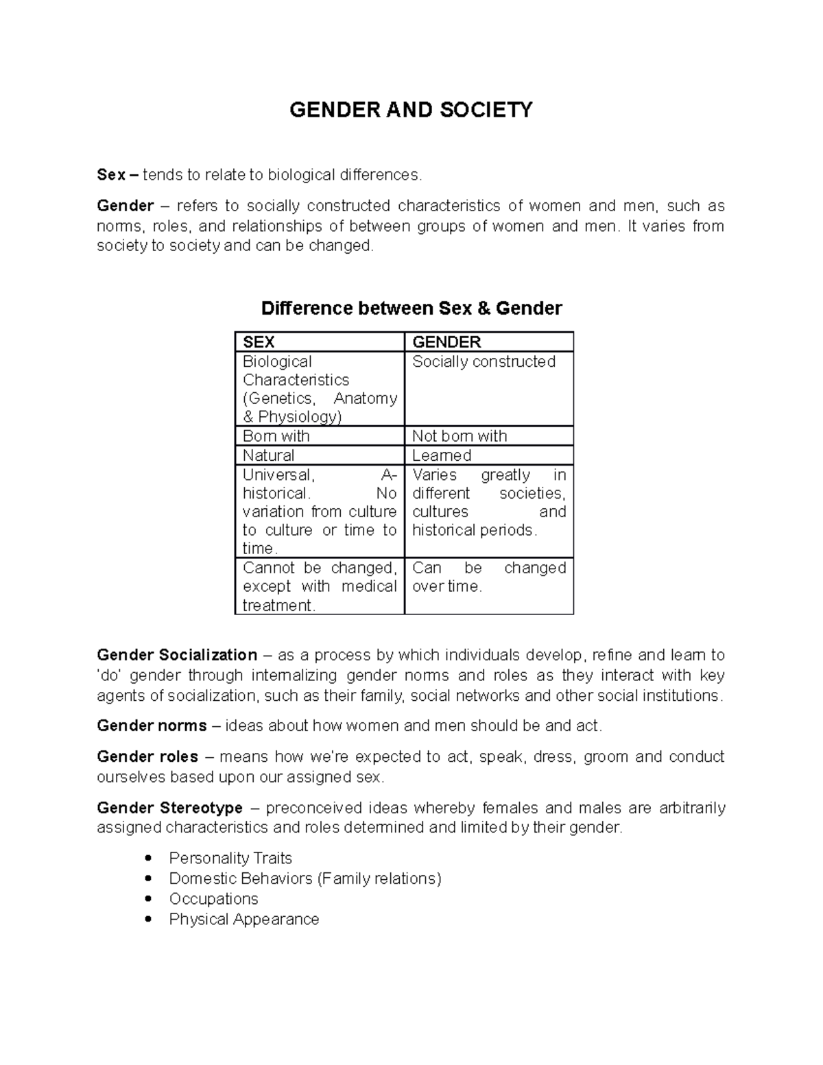 Concepts On Gender and Sexuality as Social Reality Gender and Sexuality ...
