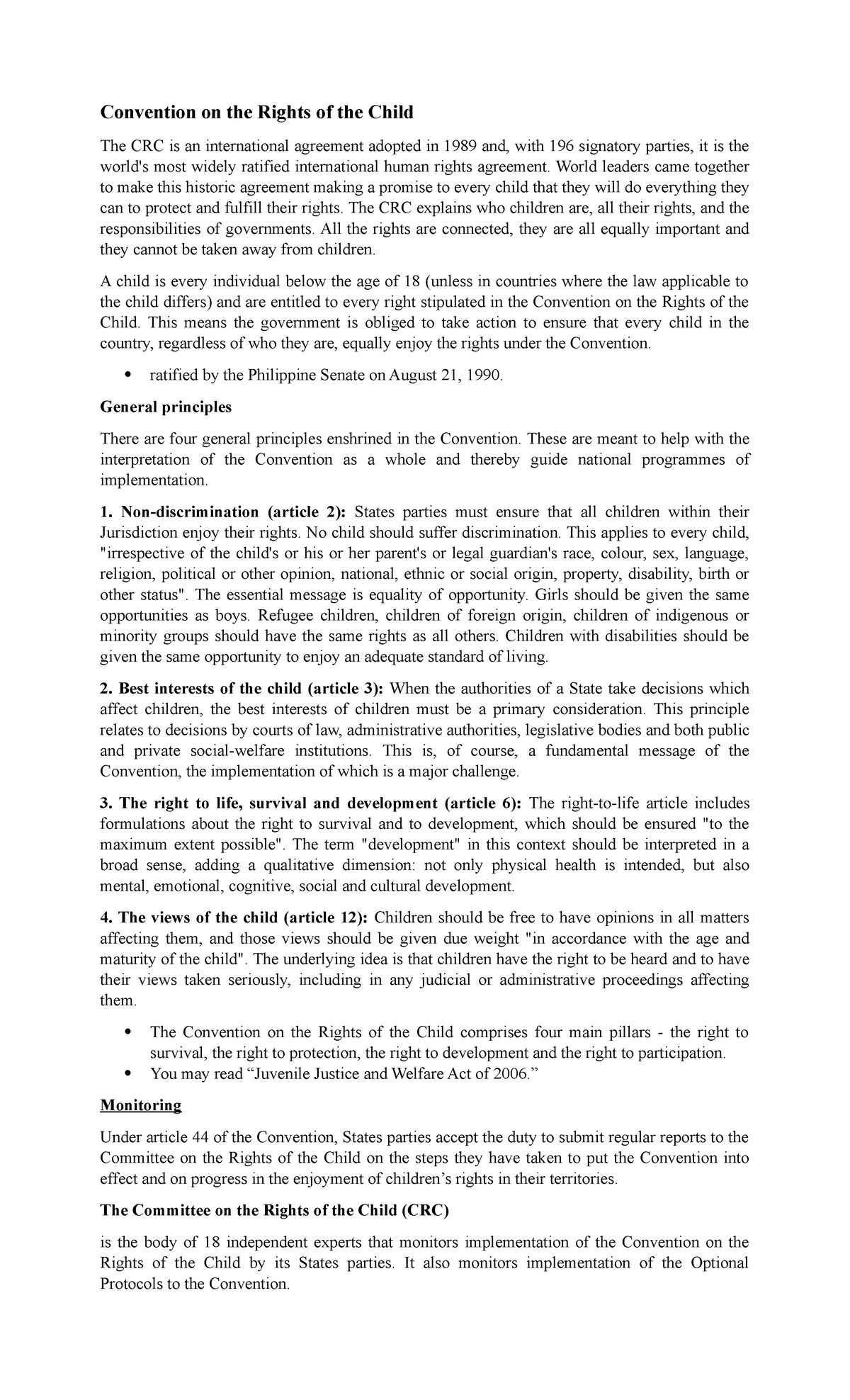 Report CRC and CS - Rights of the Child - Convention on the Rights of ...