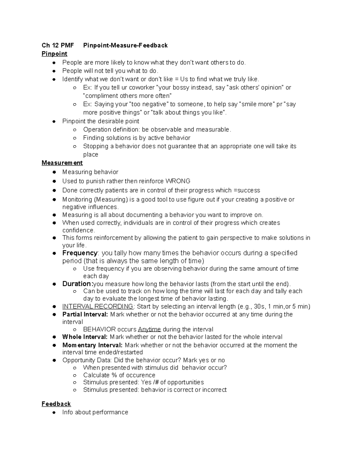 Coun 4006 Ch 12-16 - Final Project Self-Behavior Improvement - Ch 12 ...