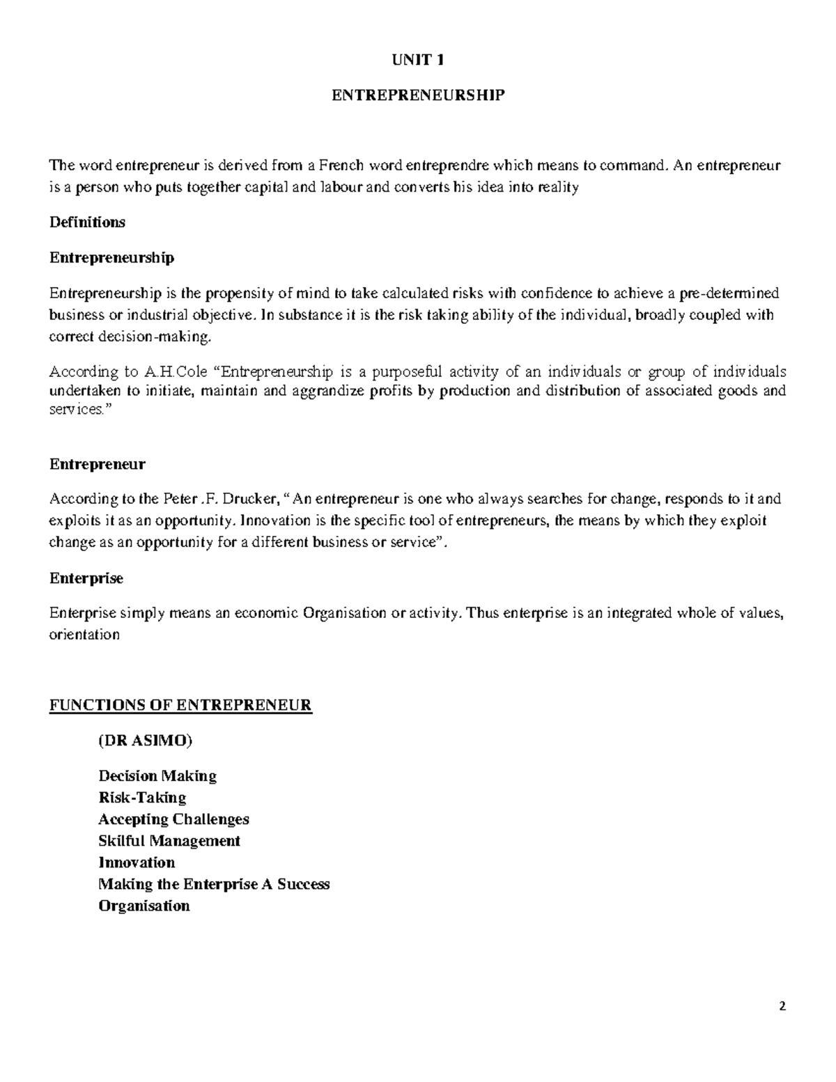 5-SEM-BCOM-Entrepreneurship-Development - UNIT 1 ENTREPRENEURSHIP The ...