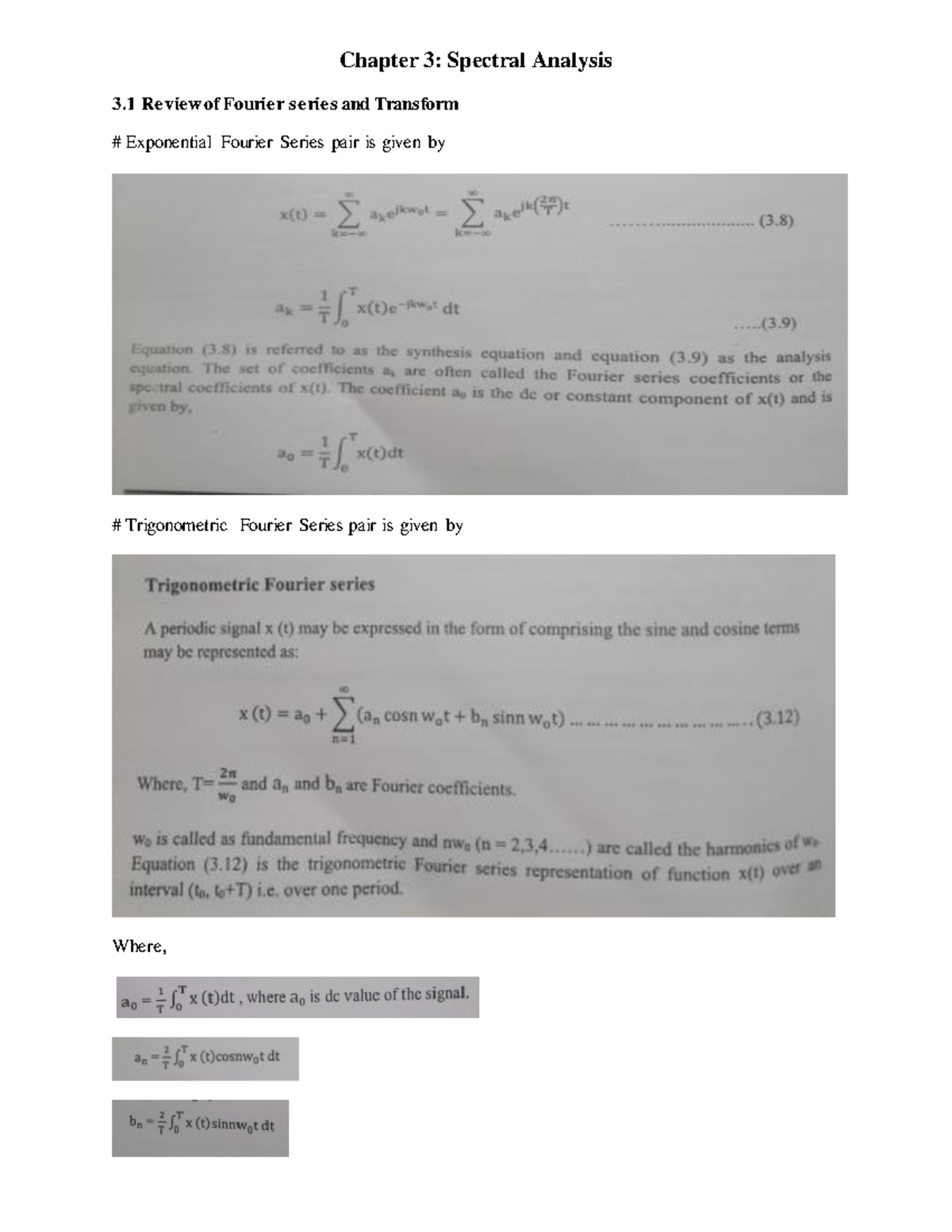 Chapter 3 part 1 - computer architecture - Chapter 3: Spectral Analysis ...