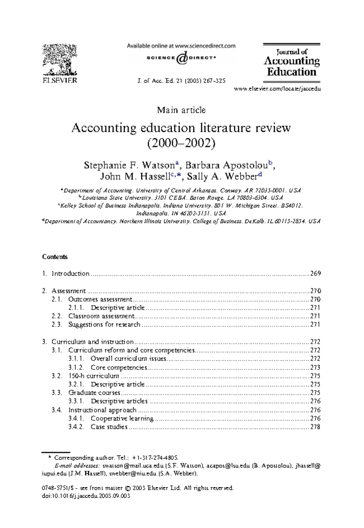 1-s2 - paper - Main article Accounting education literature review ...