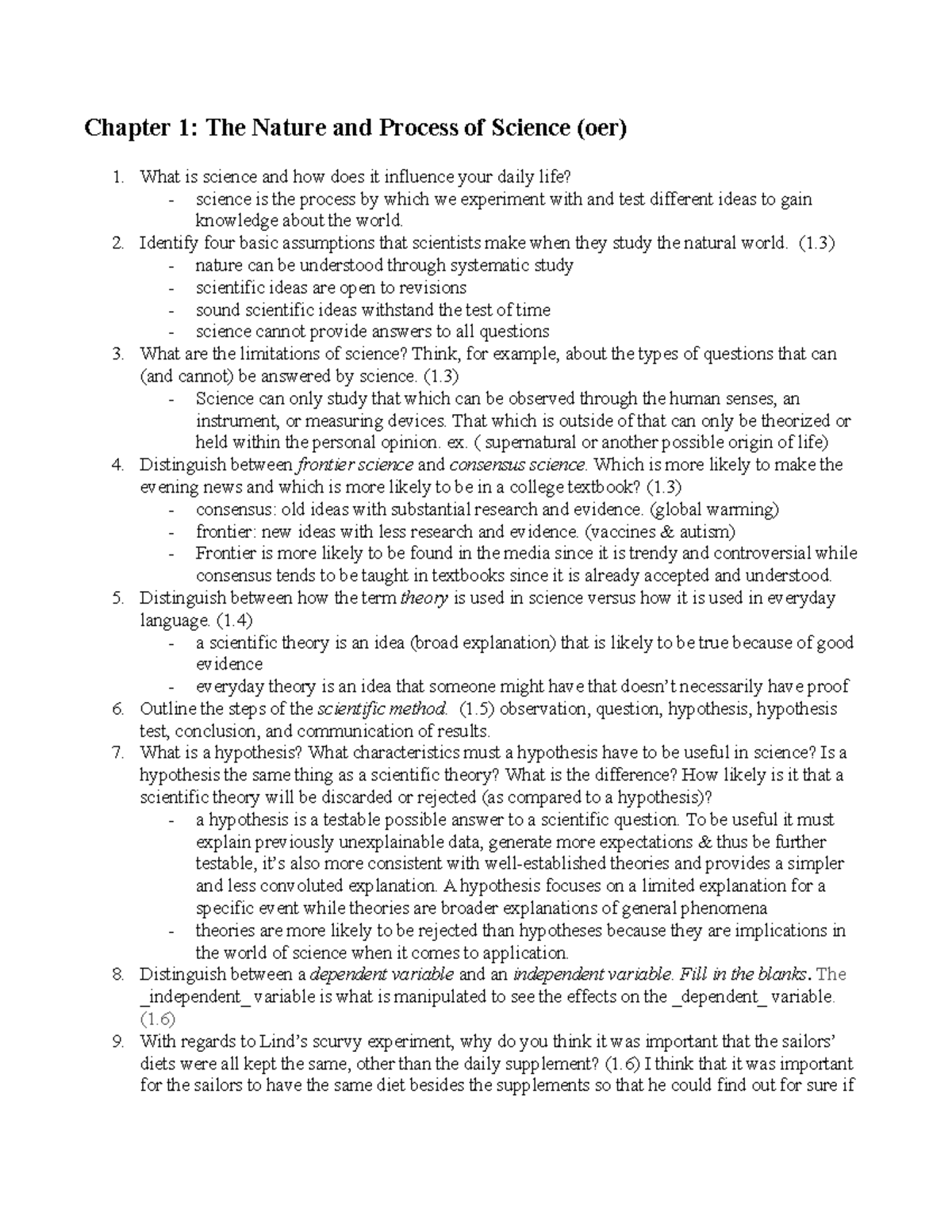 Ch 1 life and science SQ oer - Chapter 1: The Nature and Process of ...