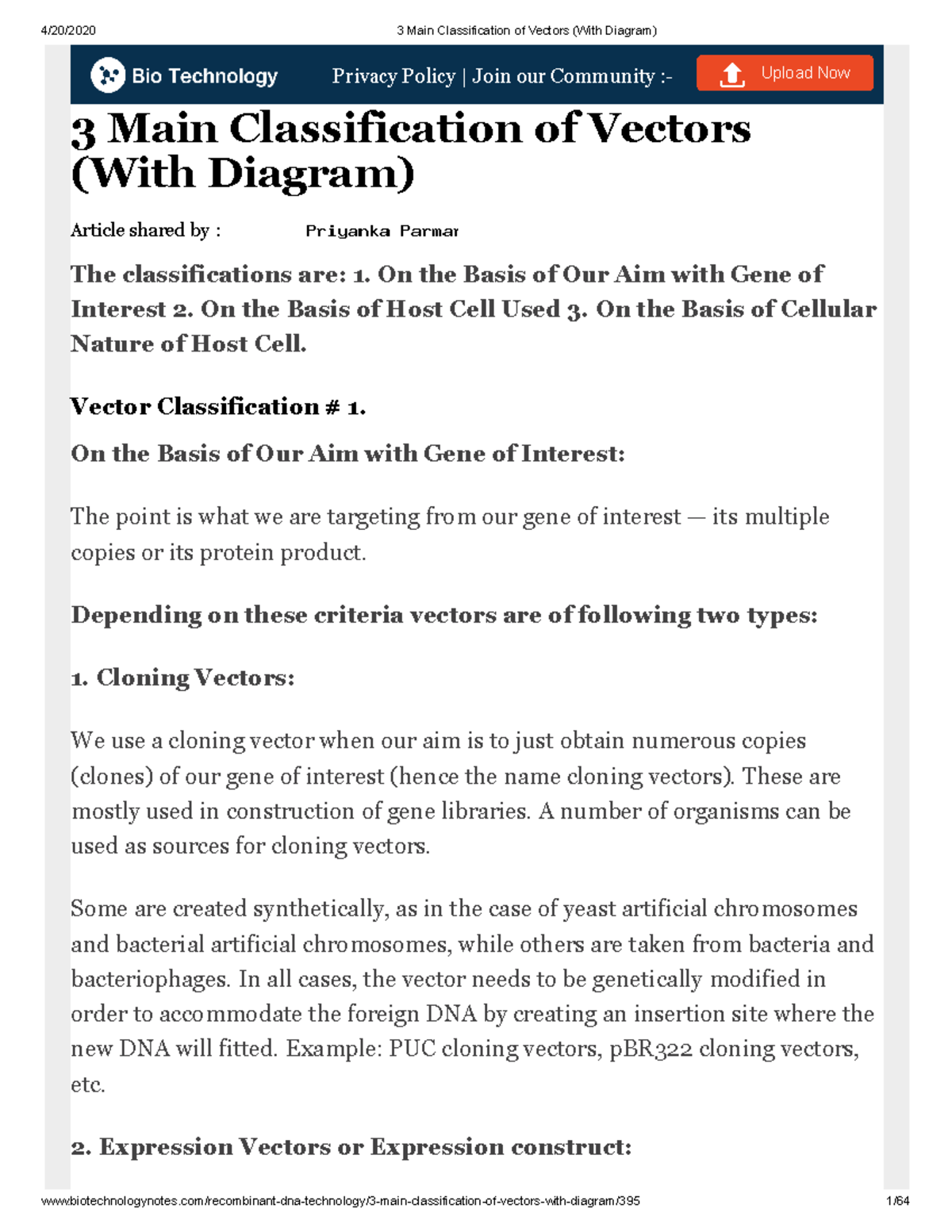 Main classification of vectors - Privacy Policy | Join our Community ...