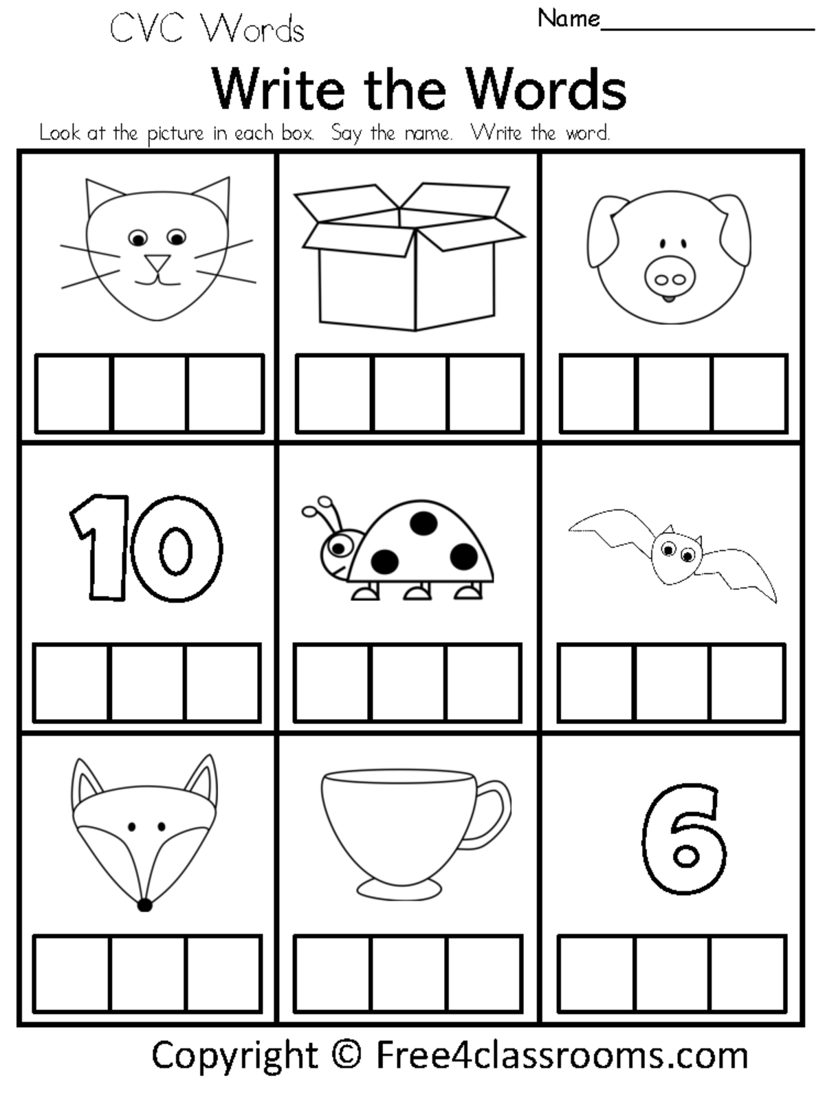 Write CVC Words p1 - CVC work list - PN 101 - Copyright ...