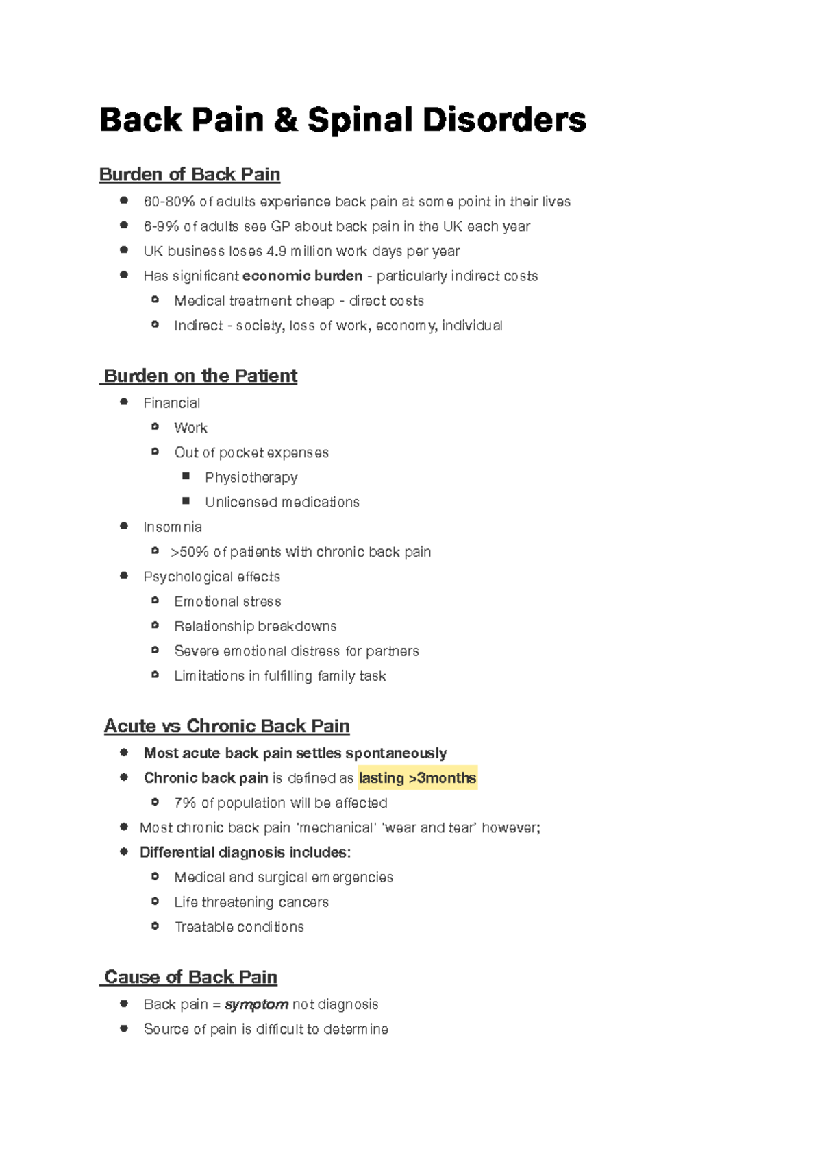 Back Pain and Spinal Disorders - B a c k Pa i n & S p i n a l D i s o ...