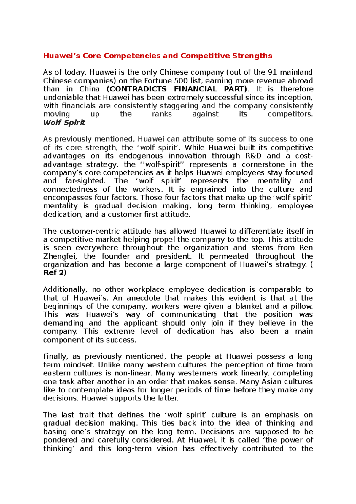 Huawei’s Core Competencies and Competitive Strengths - It is therefore ...