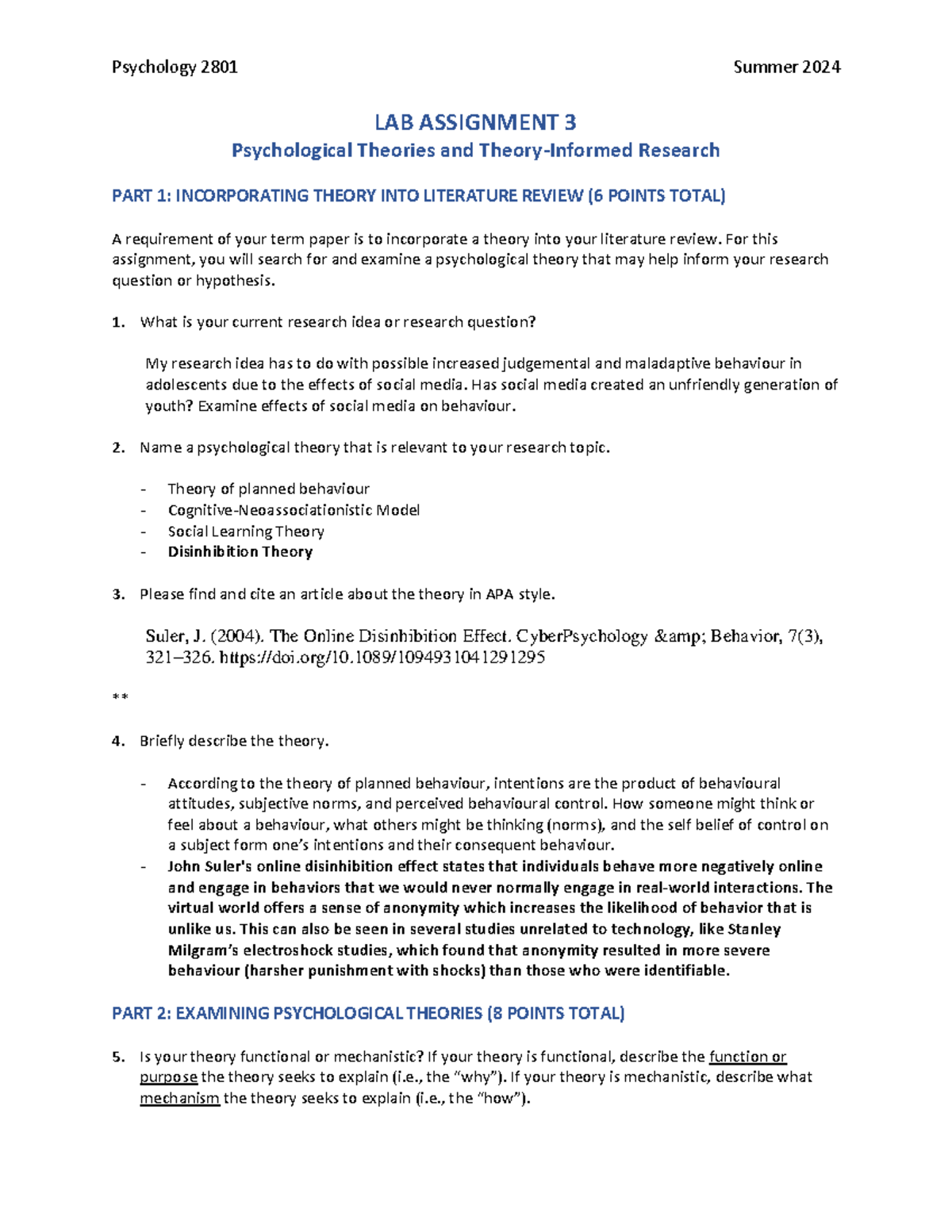 Psych 2801 Lab Assignment 3 (Summer 2024) - Psychology 2801 Summer 2024 LAB ASSIGNMENT 3 - Studocu