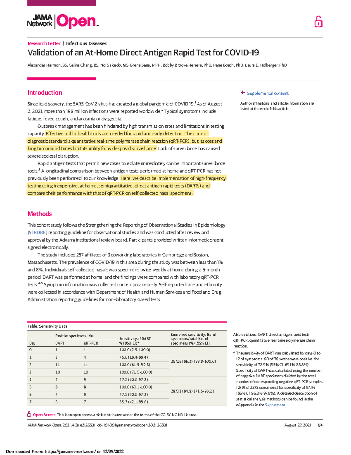 Article 5 - Research Letter | Infectious Diseases Validation of an At ...