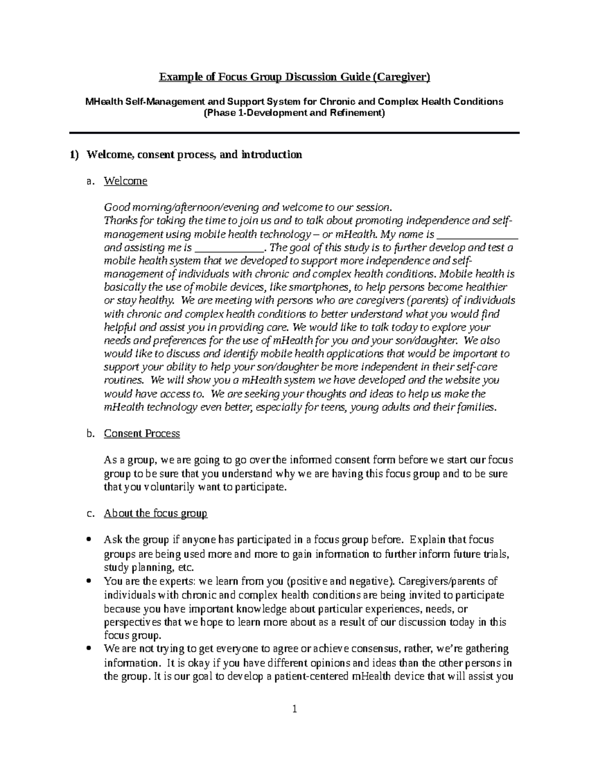 7136 107925 2 SP - Stuff - Example of Focus Group Discussion Guide ...