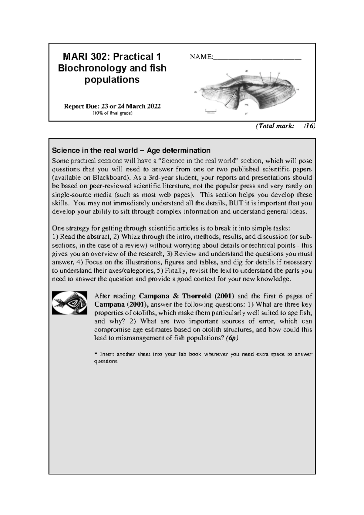 Isa de Vries Lab 1 2022 - MARI 302: Practical 1 Biochronology and fish ...