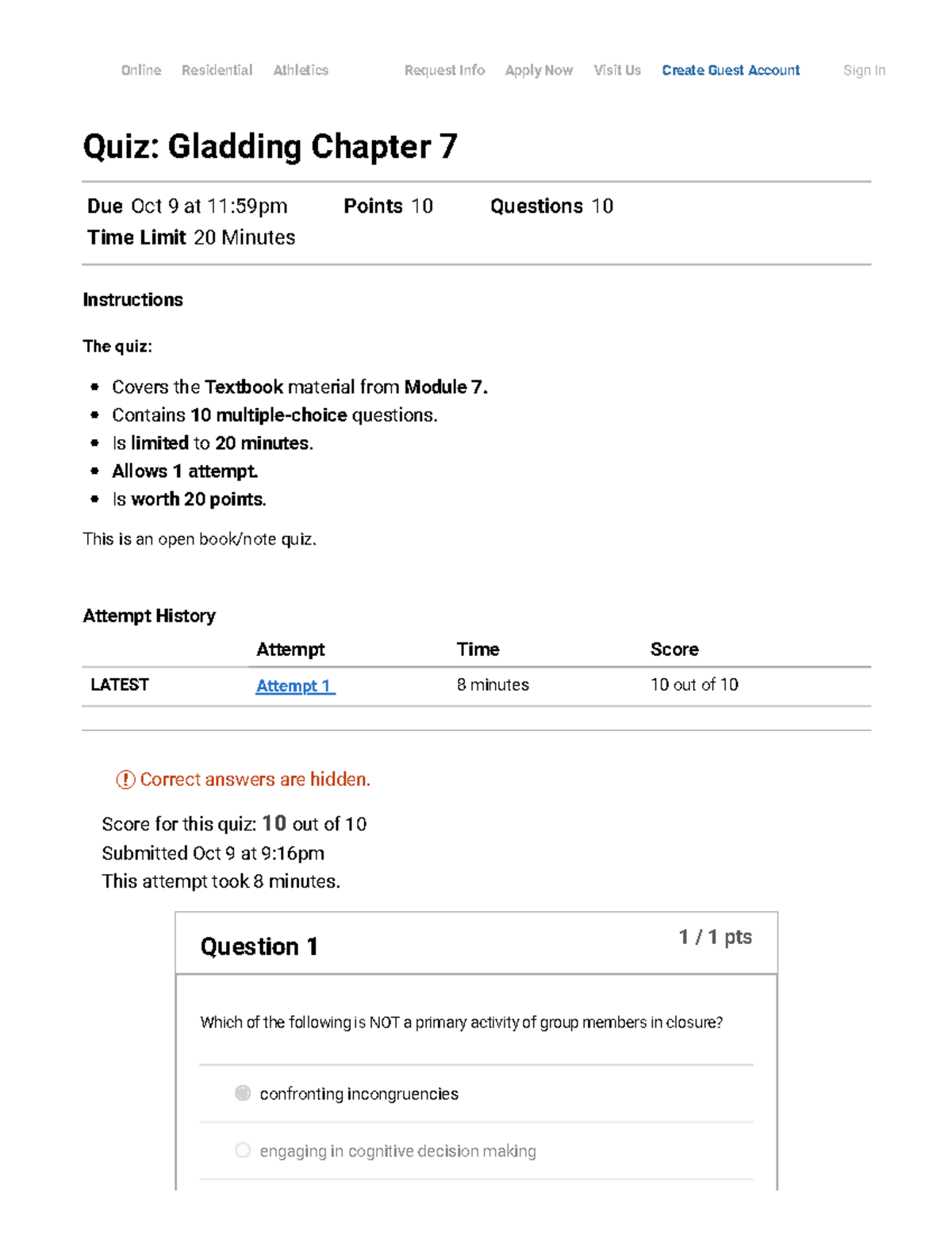 Quiz Gladding Chapter 7 COUC512 (393), CEFS512 (393) - Skip to Main ...