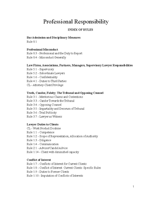 MPRE Outline - MPRE OUTLINE I. REGULATION OF THE LEGAL PROFESSION Power ...